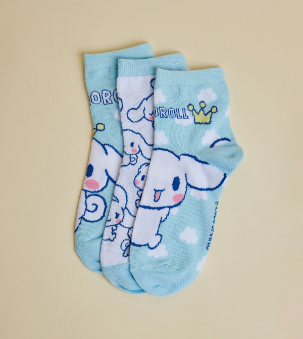 Buy R&B 3 Pack Cinnamonroll Ankle Socks In Multiple Colors | 6thStreet ...
