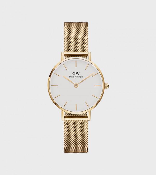 Buy Daniel Wellington PETITE EVERGOLD White Dial Analog Watch In Gold ...