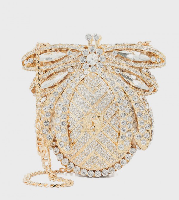 Buy Dune London EADEN Embellished Clutch Bag In Gold | 6thStreet UAE