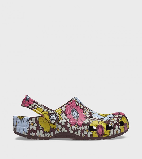 Buy Crocs Classic Retro Floral Clog In Maroon | 6thStreet Bahrain