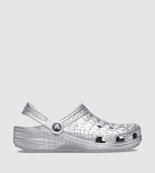Buy Crocs Classic Metallic Kin Clog In Silver | 6thStreet Saudi Arabia