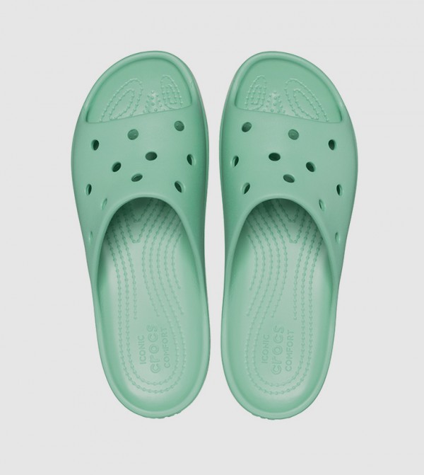 Buy Crocs Classic Platform Slide In Green | 6thStreet Bahrain