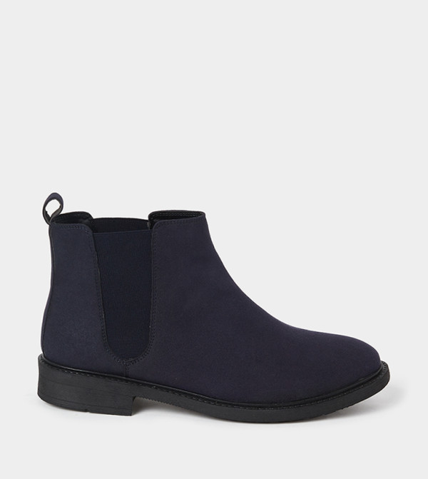 Buy Styli Micro Suede Chelsea Boots In Blue | 6thStreet Saudi Arabia