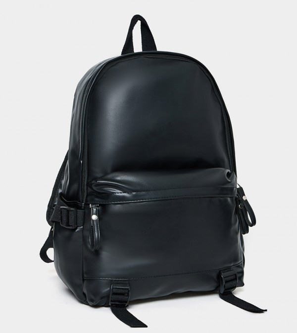 Buy Styli Solid Front Pocket Backpack In Black | 6thStreet Saudi Arabia