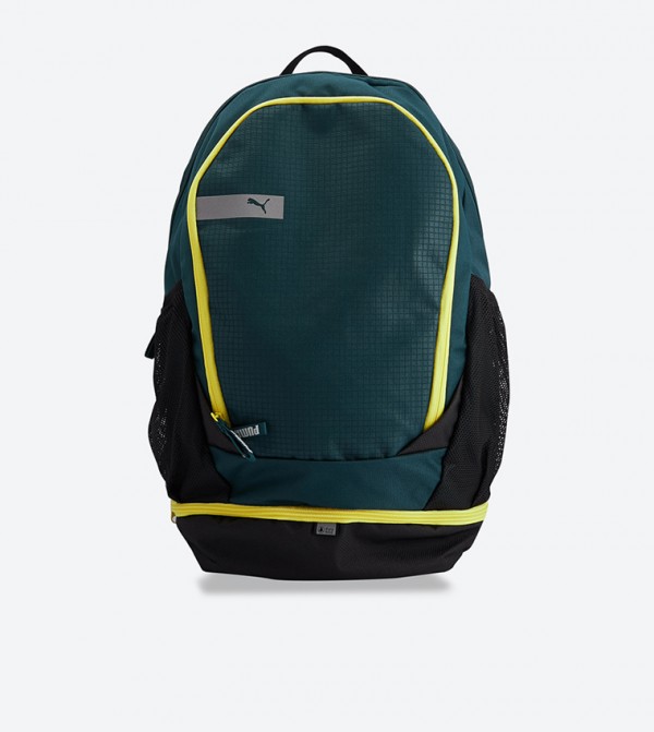Buy Puma Side Pocket Checked Vibe Backpack Green In Green | 6thStreet ...