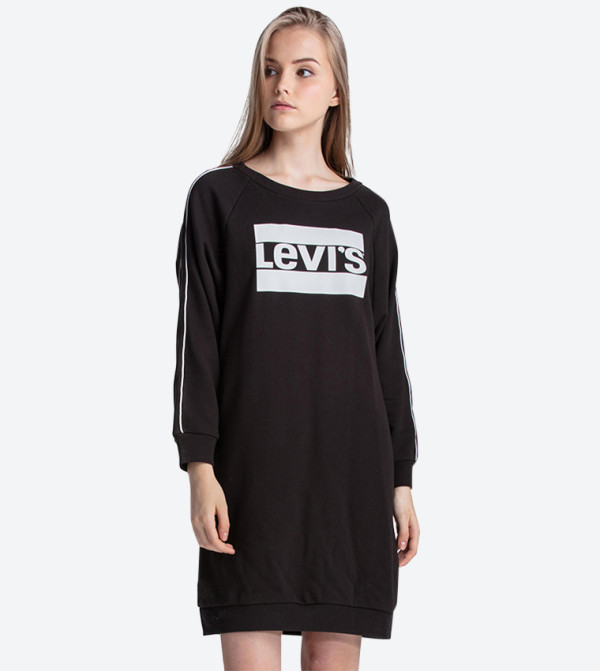 Buy Levi's Logo Detailed Long Sleeves Sweat Dress In Black | 6thStreet ...