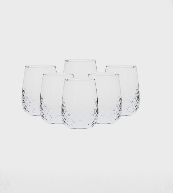 Buy Borgonovo 6 Piece Stemless Rococo Glass Set 490 Ml In Transparent ...