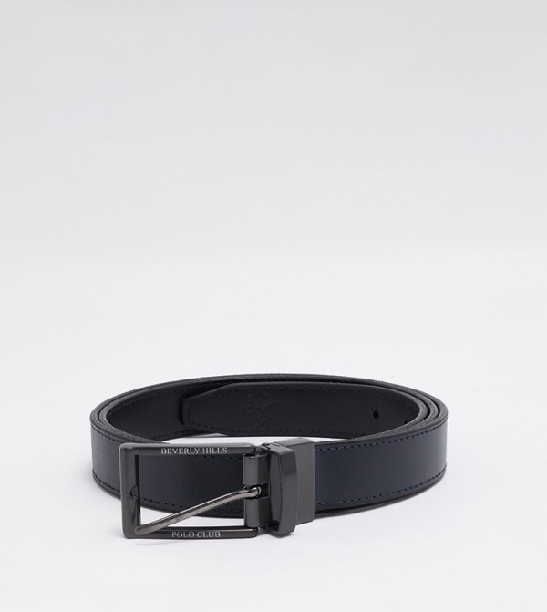 Buy Beverly Hills Polo Club Buckle Closure Leather Belt In Black ...