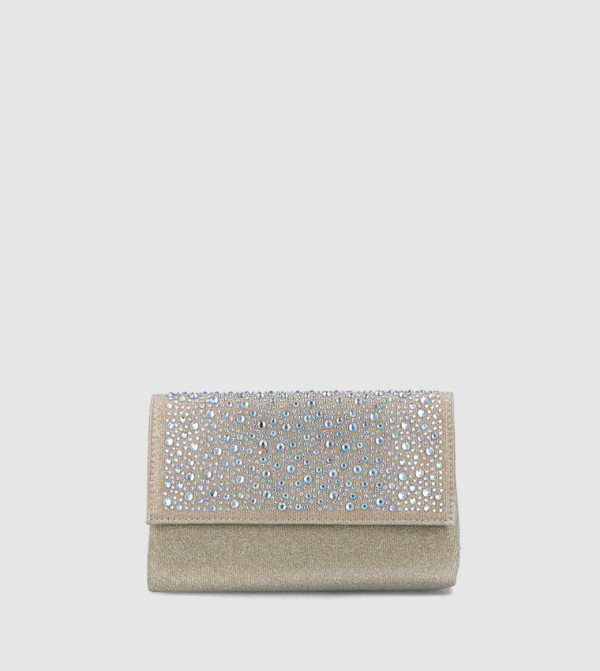Buy Menbur BOLINA Embellished Flap Clutch In Gold | 6thStreet Kuwait