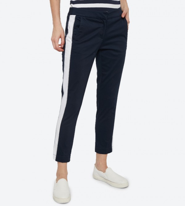 Buy Nautica Side Inset Cropped Length Trousers Navy CROPPED LENGTH SLIM ...