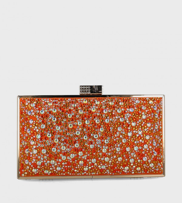 Buy Menbur VESTALES Embellished Clutch Bag In Orange | 6thStreet Qatar