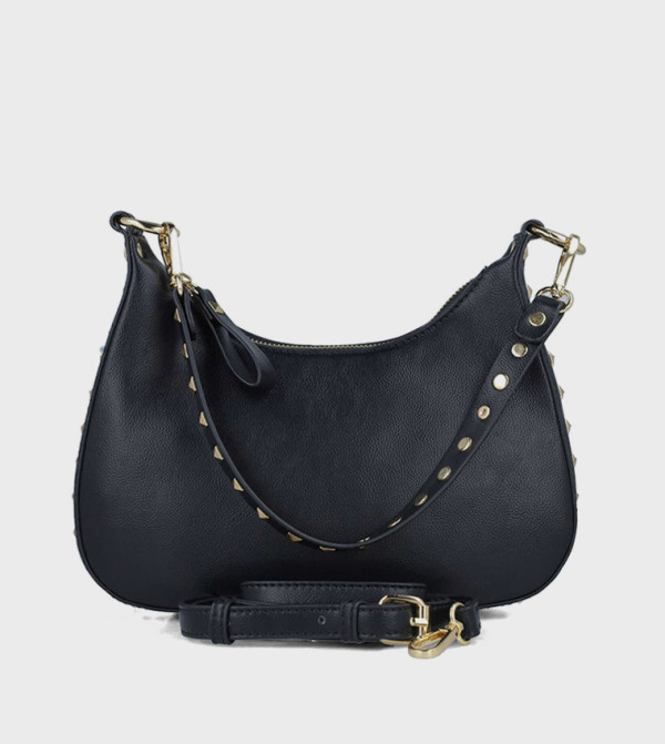 Buy Menbur PIETAS Logo Detail Hobo Bag With Sling In Black | 6thStreet UAE
