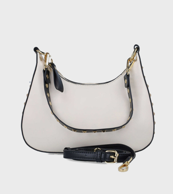 Buy Menbur PIETAS Logo Detail Hobo Bag With Sling In Off White ...