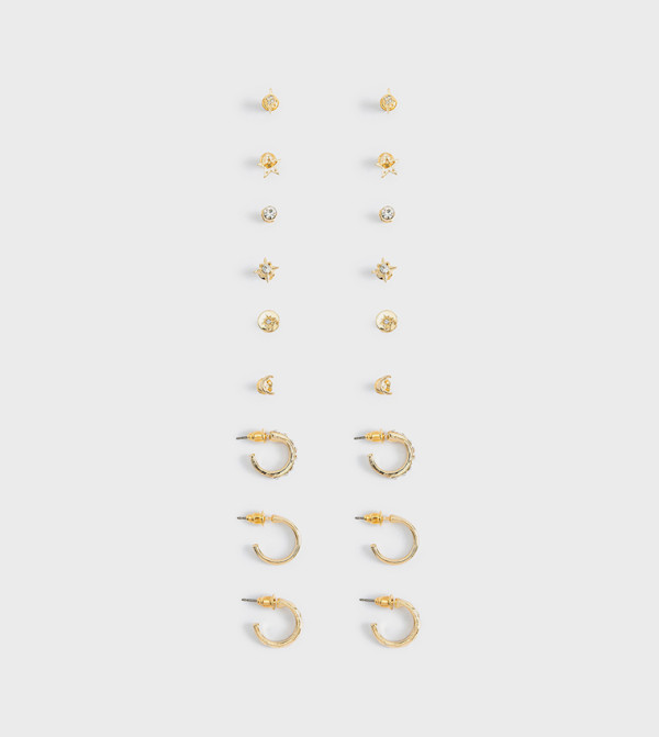 Buy Koton 9 Pack Gold Tone Earrings In Gold | 6thStreet UAE