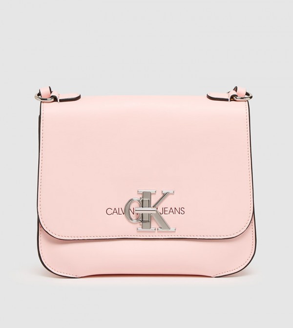 Buy Calvin Klein Twisted Lock Closure Monogram Detailed Cross Body Bag ...