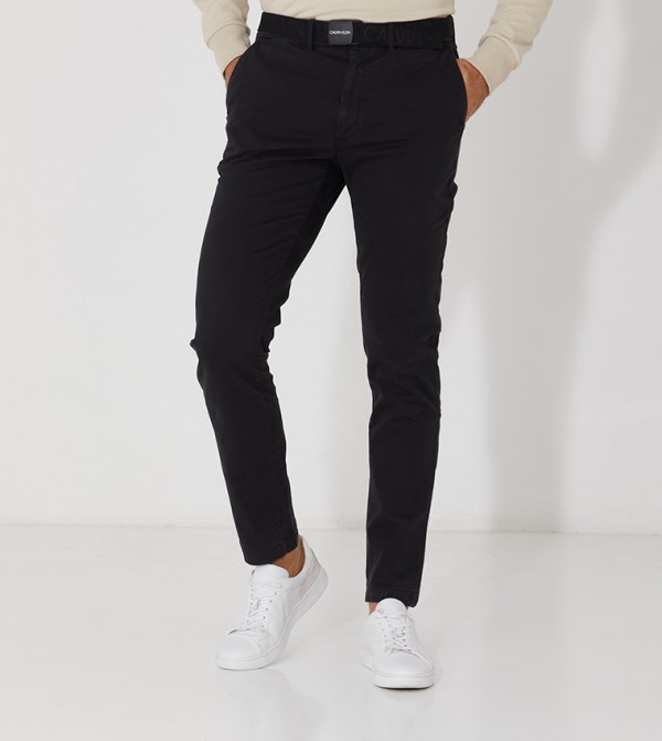 Buy Calvin Klein Slim Fit Garment Dye Pant In Black 6thstreet Saudi