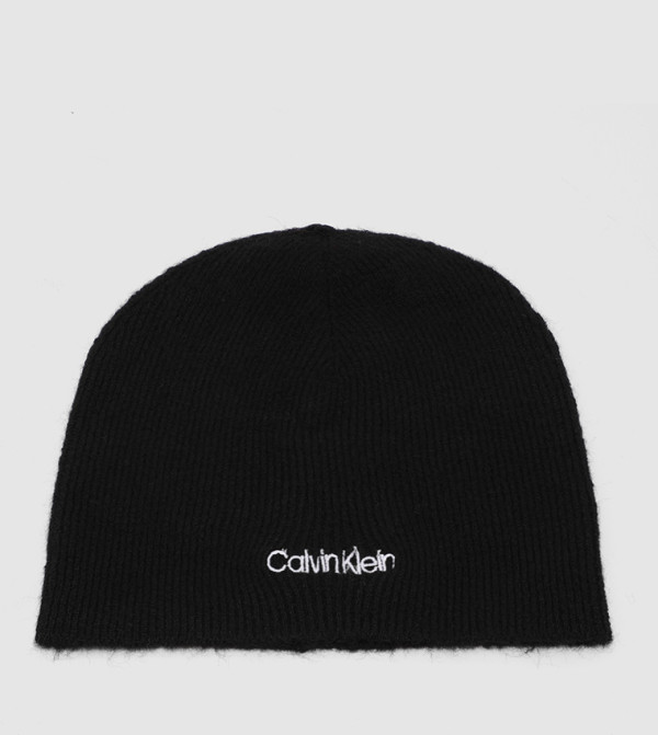 Buy Calvin Klein Ribbed Beanie Hat In Black | 6thStreet Saudi Arabia