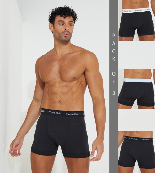 Buy Calvin Klein 3 Pack Trunks Cotton Stretch In Multiple Colors ...