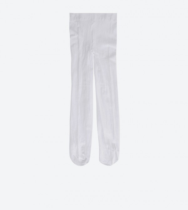 Buy LC Waikiki Heathered Effect Stretchable Tights White In White ...