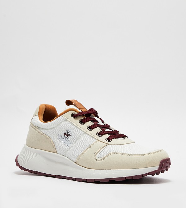 Buy Beverly Hills Polo Club Logo Detail Lace Up Shoes In Beige ...