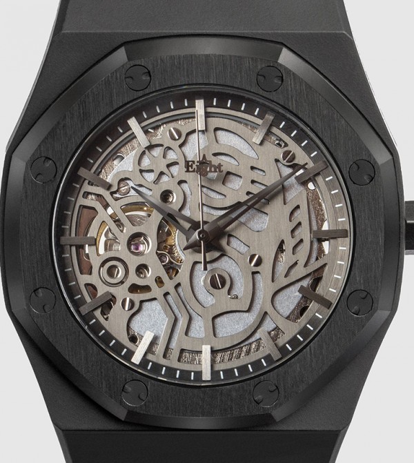 Buy Eight Kuwait Arabia Skeleton Black Analogue Watch In Black ...