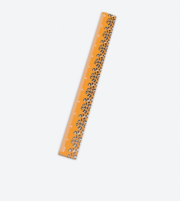 Buy Ardene Leopard Printed 30 Cm Ruler Yellow In Yellow | 6thStreet UAE