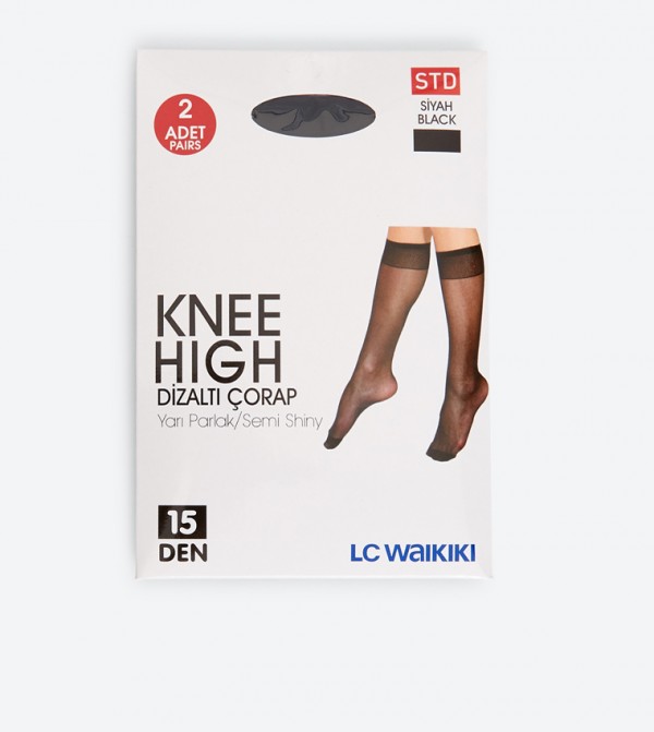 Buy LC Waikiki Mesh Details Heathered Effect Stretchable Tights Black ...