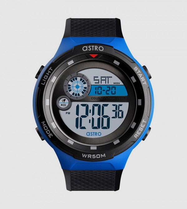 Buy Astro Digital Round Grey Dial Watch In Black | 6thStreet Saudi Arabia