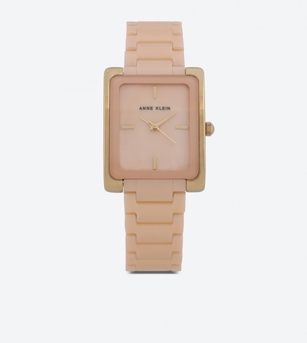 Buy Anne Klein Square Case Analog Watch Gold AKAK2952PEGB In Gold ...