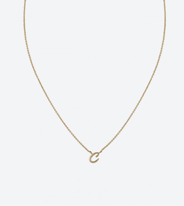 Buy Anne Klein Initial C Pendant Necklace Gold In Gold | 6thStreet Qatar