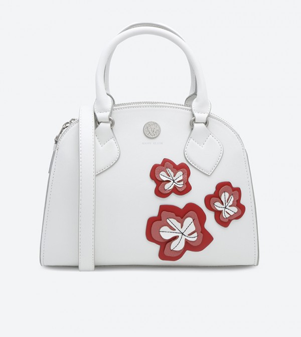 Buy Anne Klein Signa Mini Double Zip Tote Bag White In White ...