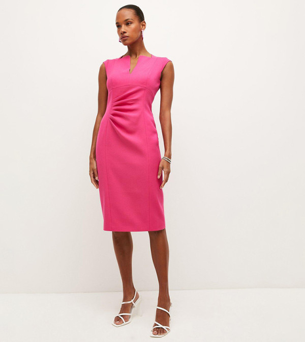 Buy Karen Millen Structured Crepe Envelope Neck Pencil Midi Dress In ...