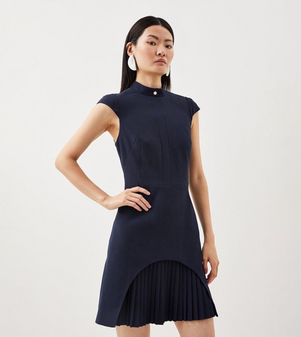 Buy Karen Millen Military Tailored Mini Dress In Navy 6thstreet Qatar