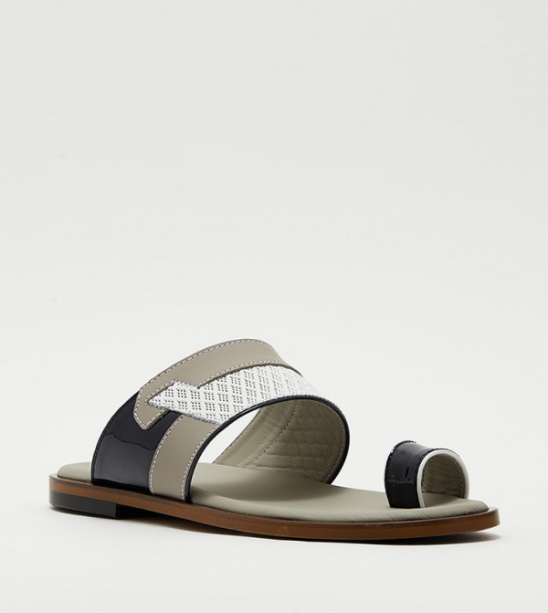 Buy Aldo Textured One Toe Arabic Sandals In Grey | 6thStreet UAE