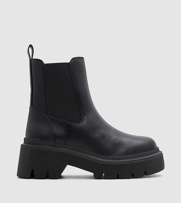 Buy Call It Spring ALLENA Mid Top Chunky Heel Chelsea Boots In Black ...