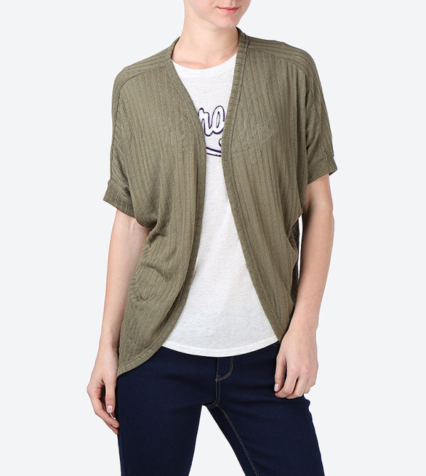 Buy Aeropostale Open Front Short Sleeve Shrug Green In Green ...