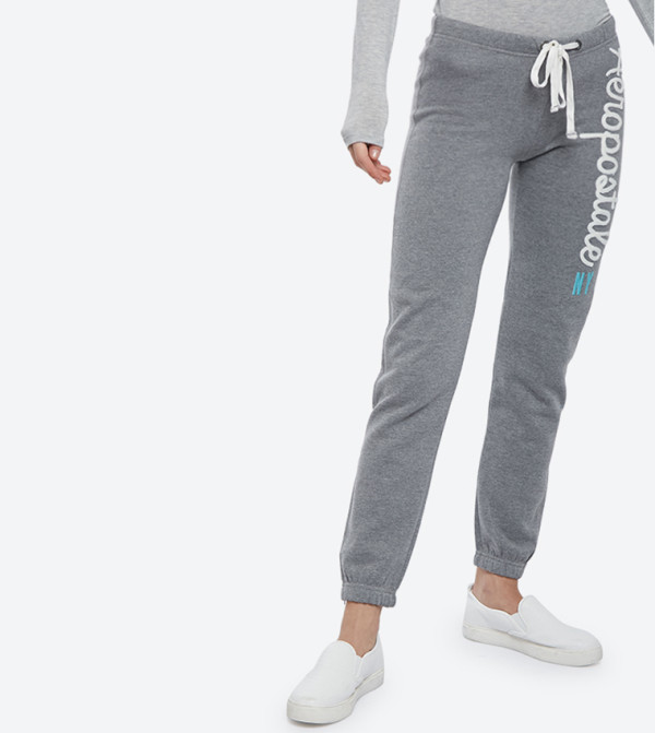 Buy Aeropostale Drawstring Embroidered Joggers Grey AR 8200 2053 In ...