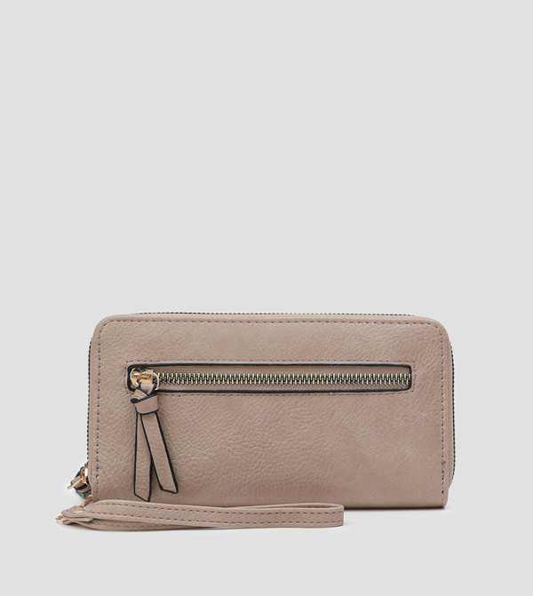 Buy Ardene Faux Leather Accordion Wallet In Beige | 6thStreet UAE