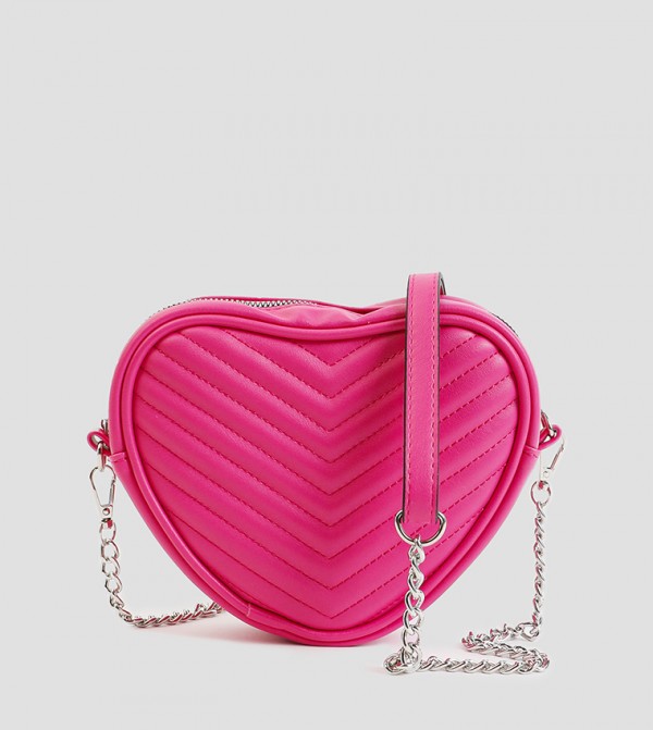 Buy Ardene Quilted Heart Crossbody Bag In Pink | 6thStreet Kuwait