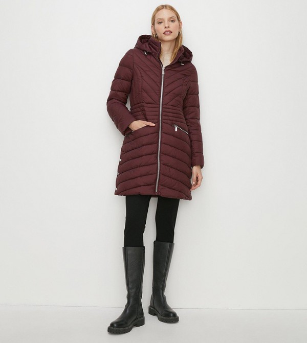 Buy Oasis Quilted Padded Packable Puffer Jacket In Red | 6thStreet ...