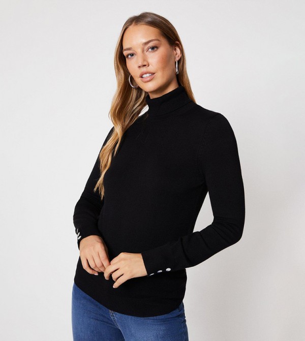 Buy Oasis Roll Neck Sweater In Black | 6thStreet Saudi Arabia