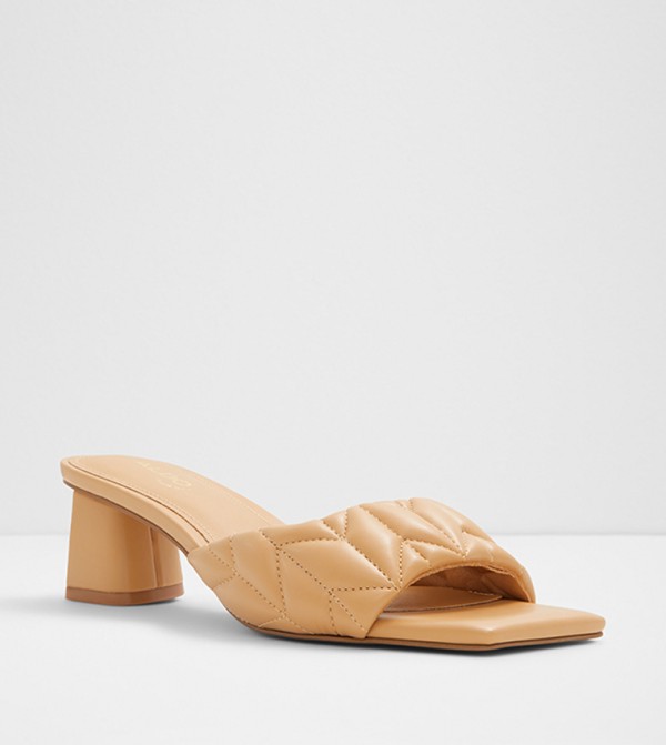 Buy Aldo BANARYN Quilted Block Heel Sandals In Beige | 6thStreet Kuwait