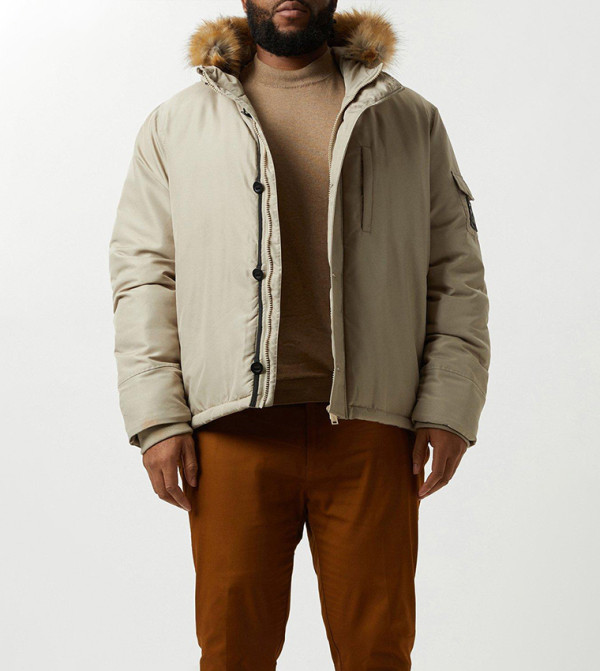 Buy Burton Smart Short Hooded Parka Jacket In STONE | 6thStreet UAE
