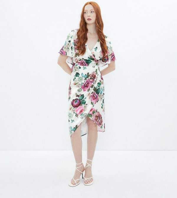 Buy Coast Alexandra Gallagher Wrap Front Satin Midi Dress In Multiple ...