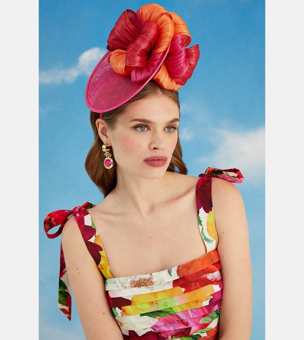 Buy Coast Lisa Tan Looped Bow Side Facing Fascinator In Pink ...