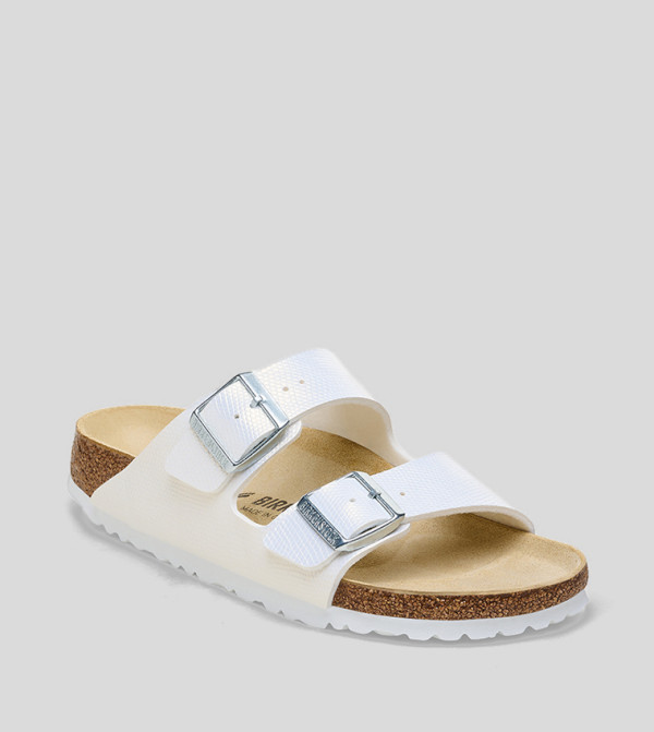 Buy Birkenstock Arizona BF Shiny Lizard White In White | 6thStreet UAE
