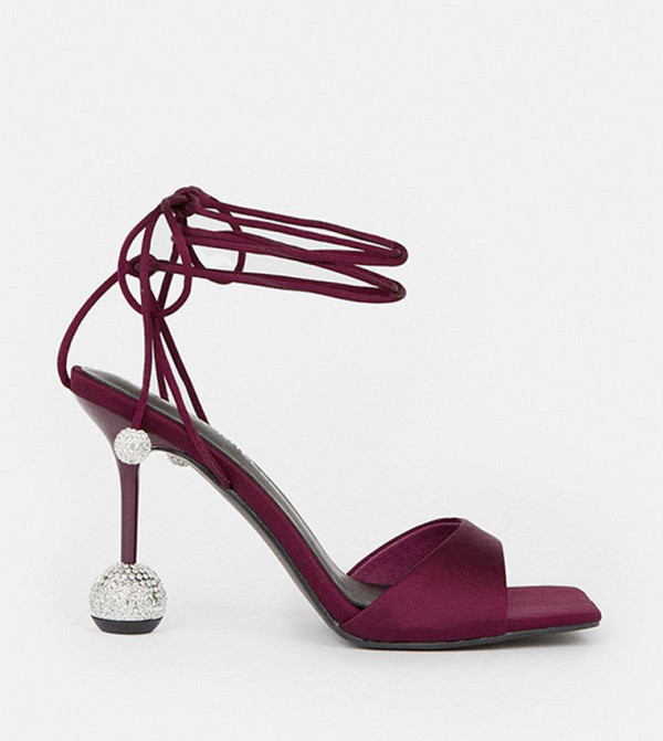 Buy Karen Millen Crystal Ball Strappy Heel Sandals In Red | 6thStreet ...