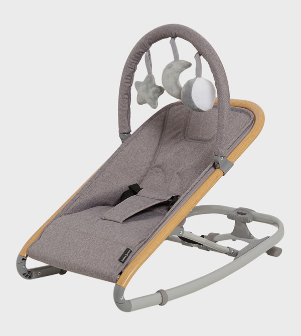 Buy BABIES & MORE Rocker With Wooden Coating – Grey (0–9 Months To 9kg ...