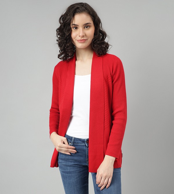 Buy Beverly Hills Polo Club Ribbed Long Sleeves Cardigan In Red ...
