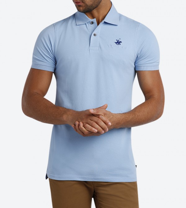 Buy Beverly Hills Polo Club Solid Colored Polo Shirt Blue BP M2125 In ...